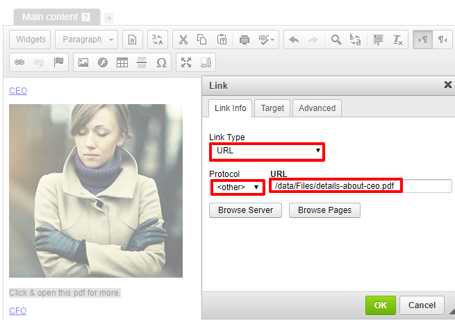 Adding PDF Links | Aspiresoft Documentation